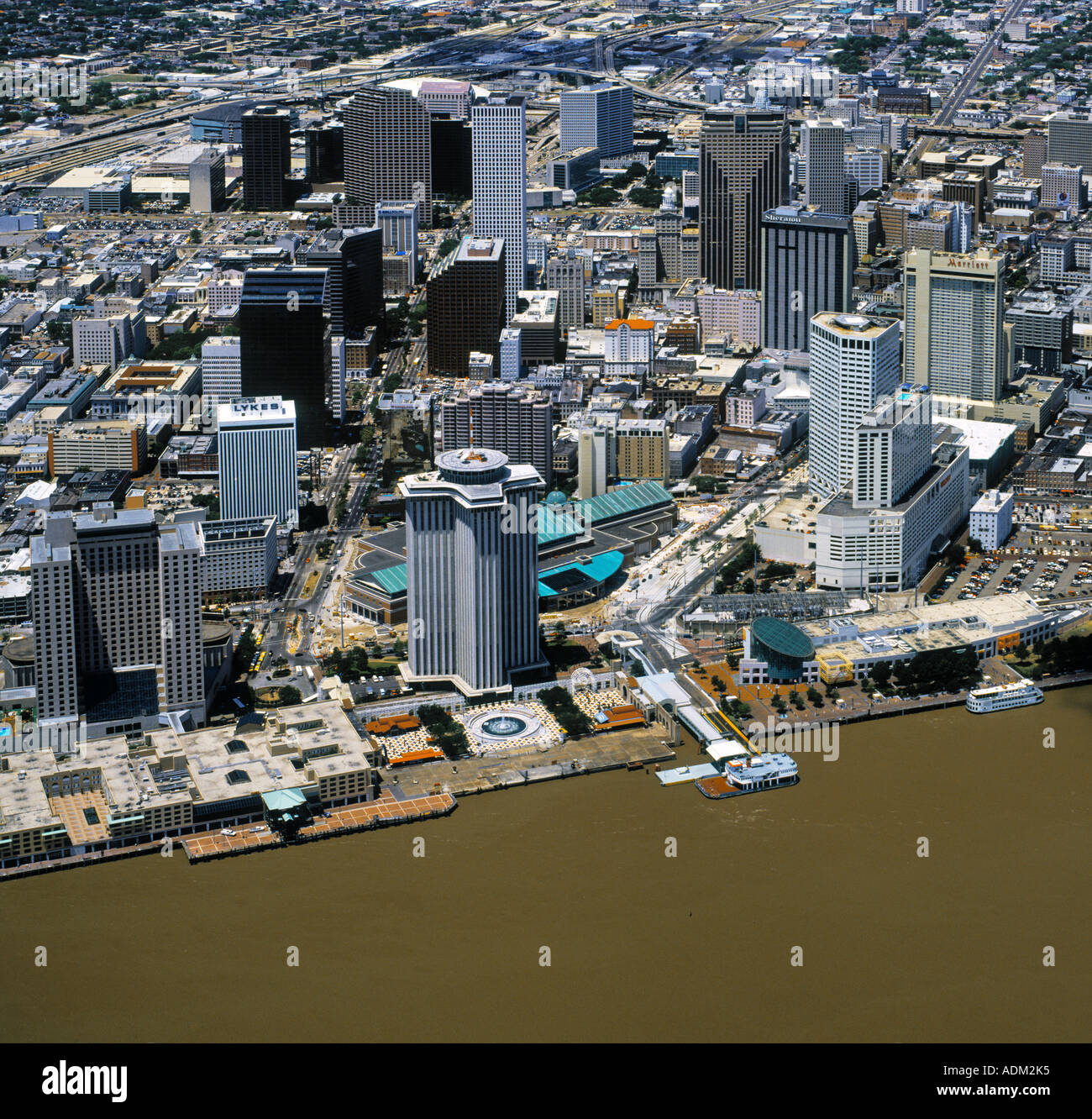 New orleans skyline from the mississippi river hi-res stock photography ...