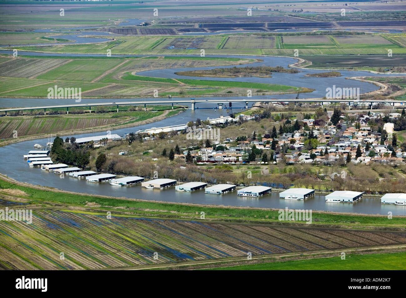 Aerial slough sacramento san joaquin river delta hi-res stock ...