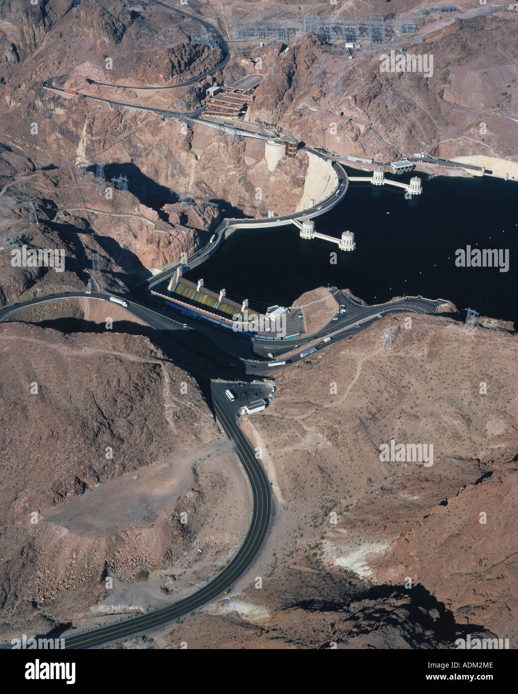 aerial view above Hoover Dam Arizona Nevada border Stock Photo - Alamy
