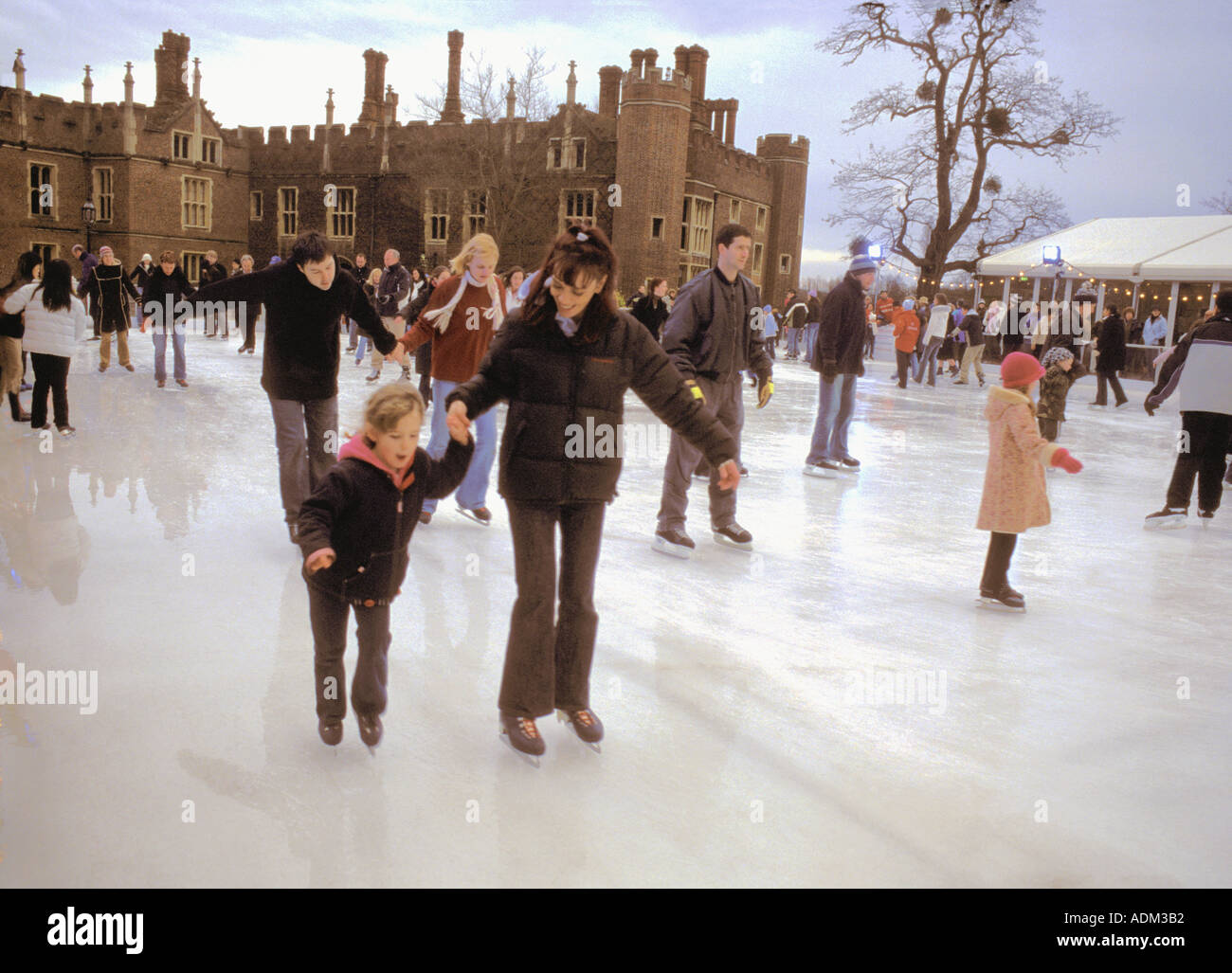 Ice Skaters at Hampton Court Palace Seasonal Ice Rink East Molesey ...