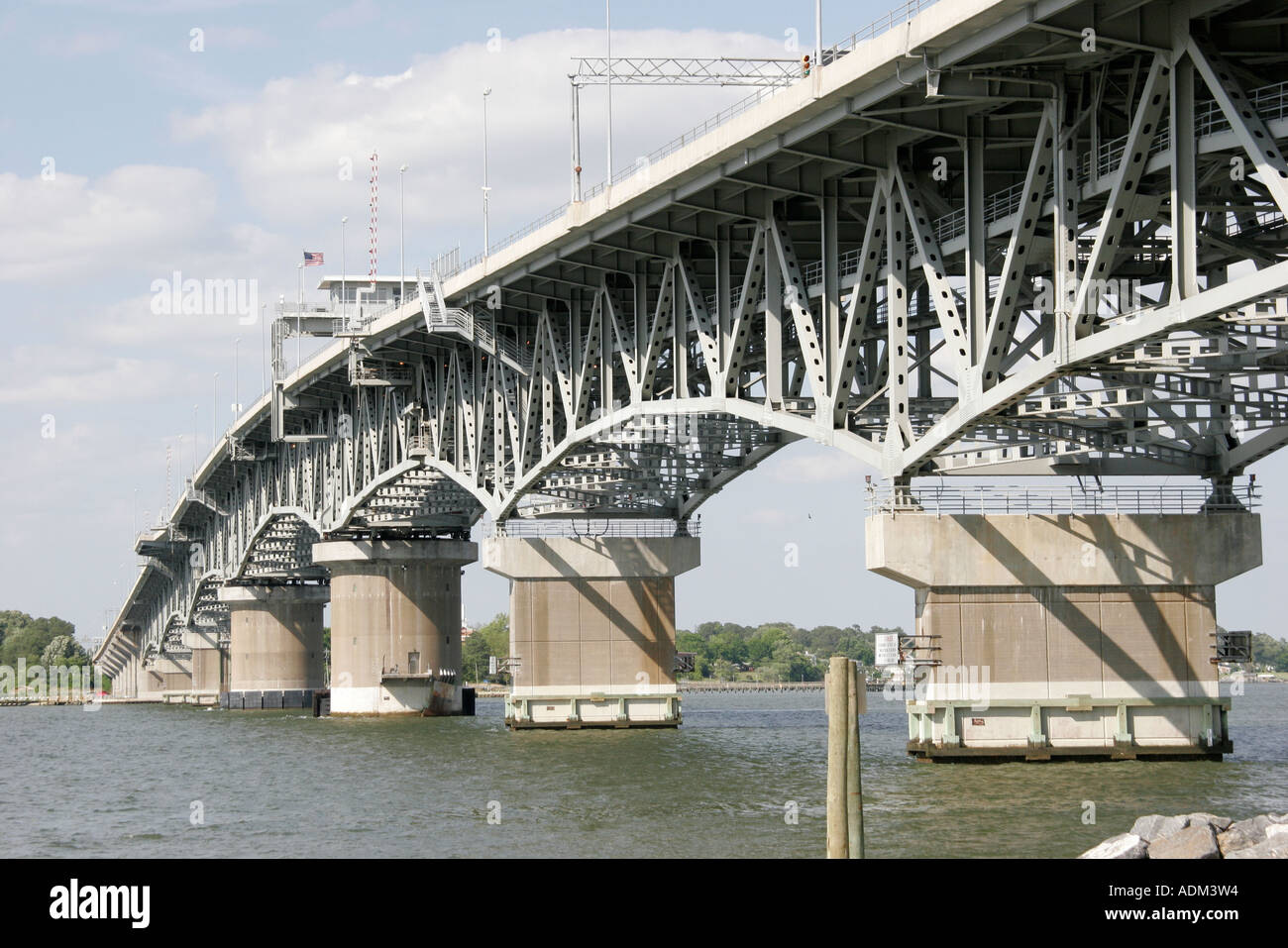 Virginia York County,Yorktown,York River Bridge,highway,water,steel ...