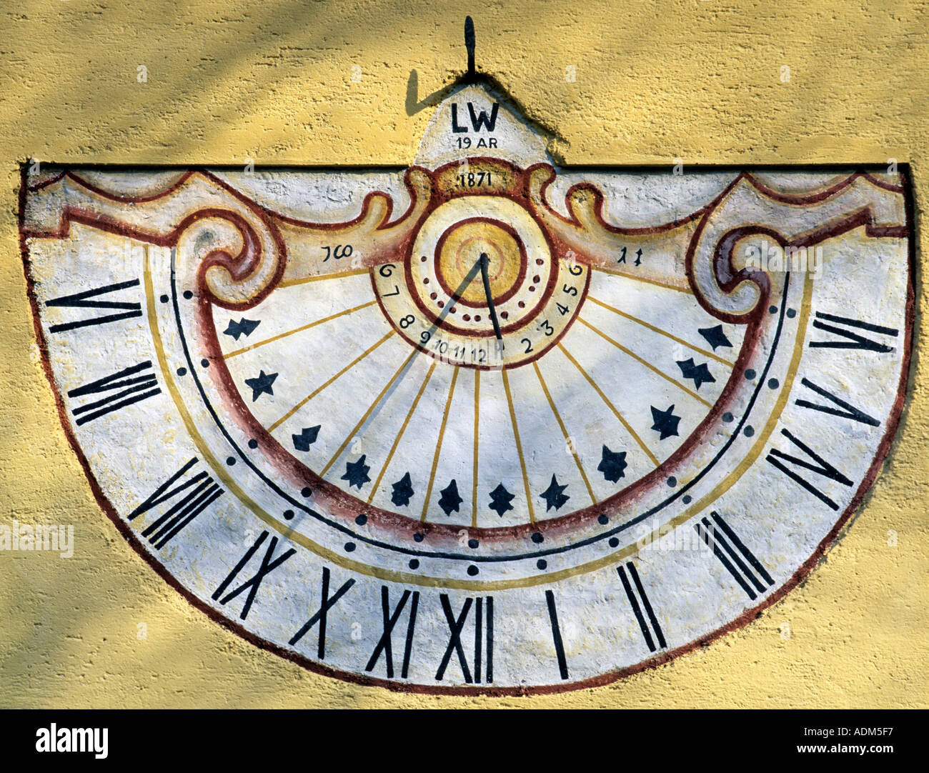 sundial St Korbinian Unterhaching Bavaria Germany Stock Photo - Alamy