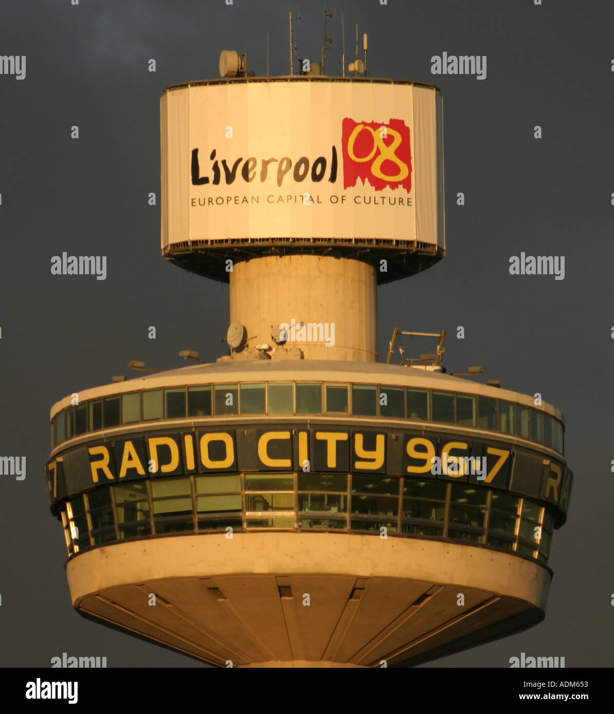 The Beacon Radio Tower with Culture 2008 sign Liverpool UK Stock Photo ...