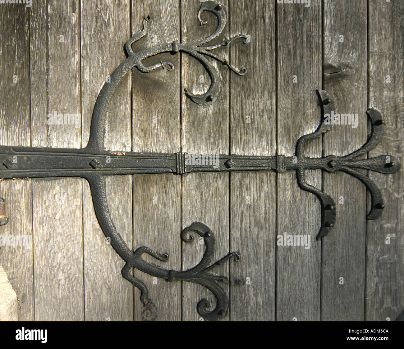 Decorative hinge on a church door at Hedon Humberside Stock Photo - Alamy