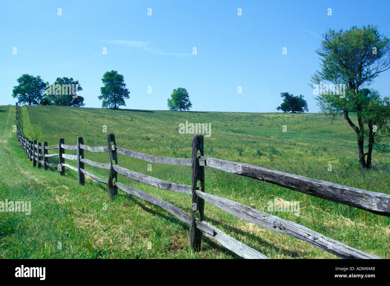 Fence in countryside Stock Photo - Alamy