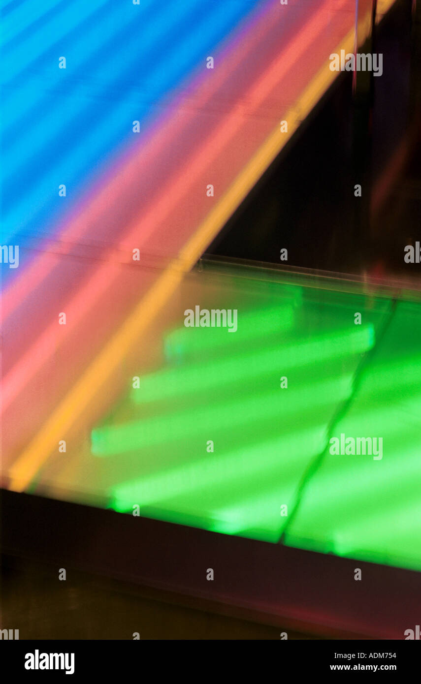 colourful neon lights floor Stock Photo - Alamy