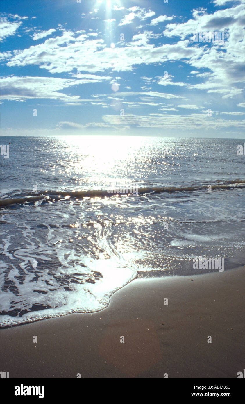 wave coming in along sea shore Stock Photo - Alamy