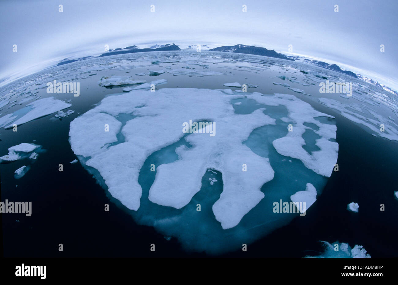 Norway, Svalbard, Arctic Pack Ice, Spitsbergen, Fisheye lens Stock ...