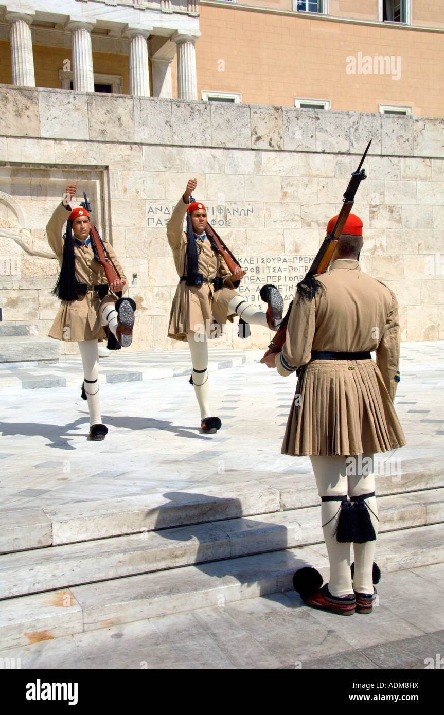 Ceremonial changing of the guard at the national parliament buildings ...