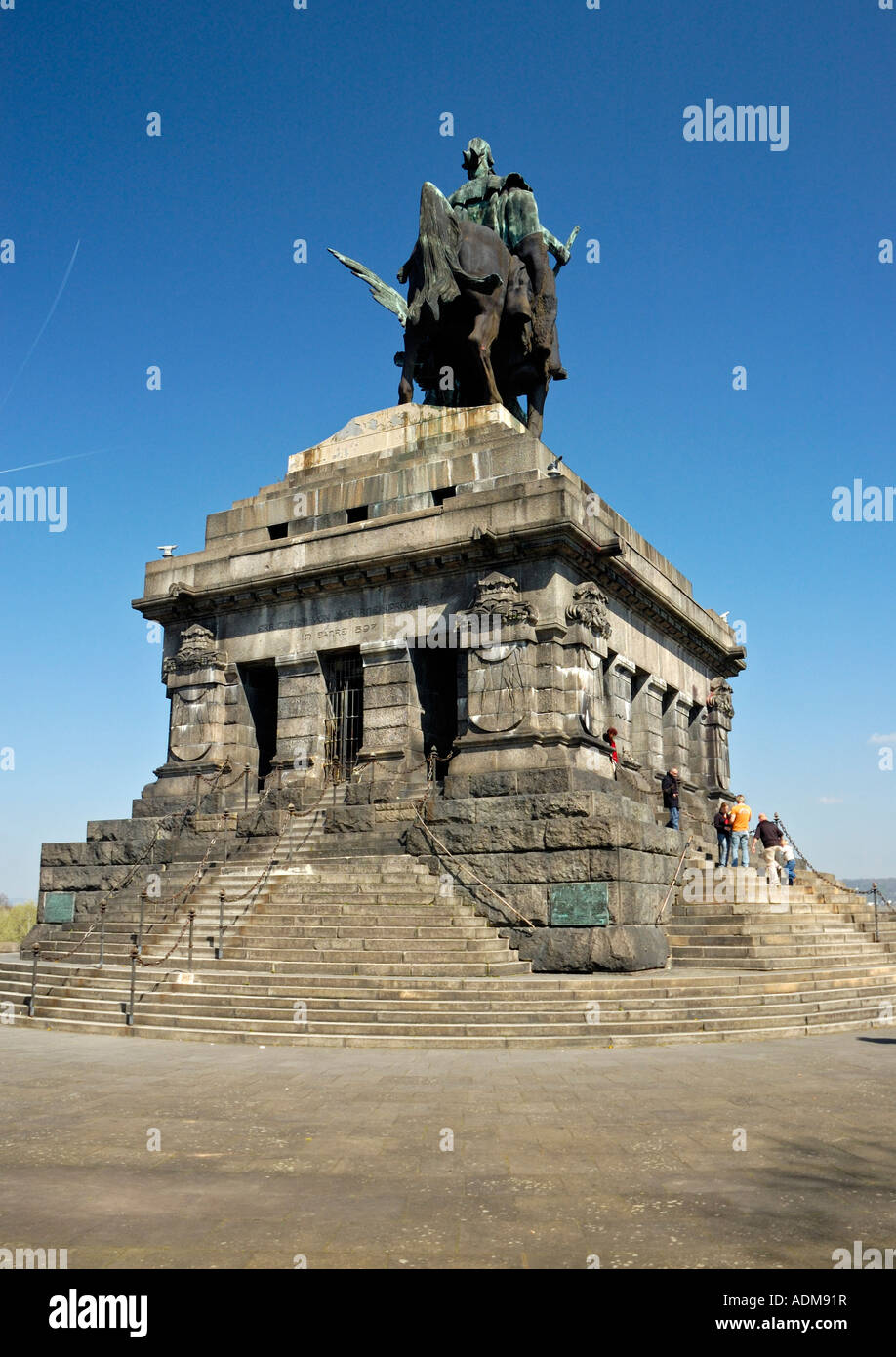 The Kaiser Wilhelm Monument at Deutsches Eck, Koblenz, Germany Stock ...