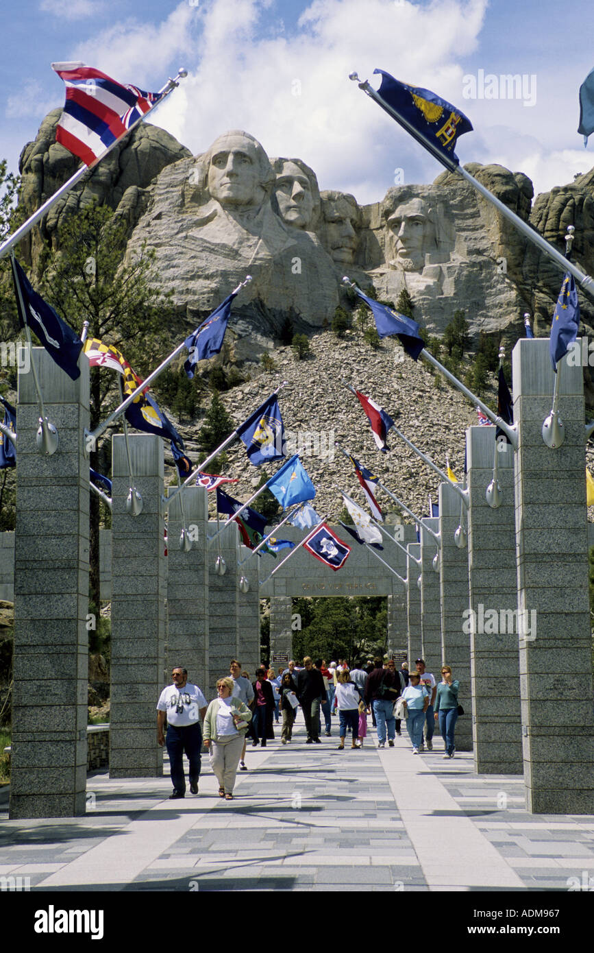 Mount Rushmore National Memorial Avenue of Flags South Dakota Stock ...