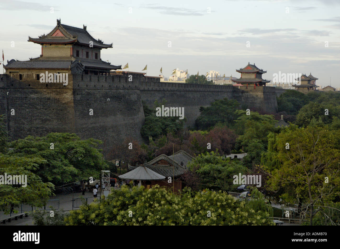China Shaanxi Xian The Ramparts At The South Gate Pavilion Stock Photo ...