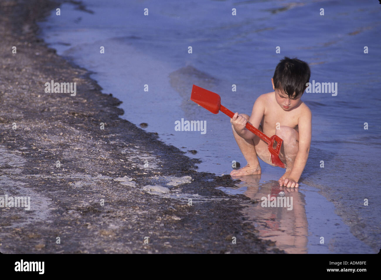 Kids playing on the beach Seascape Mallorca Spain ocean sea water ...