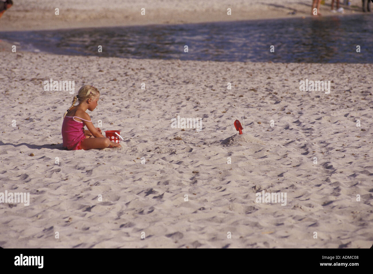 Kids playing on the beach Seascape Mallorca Spain ocean sea water ...