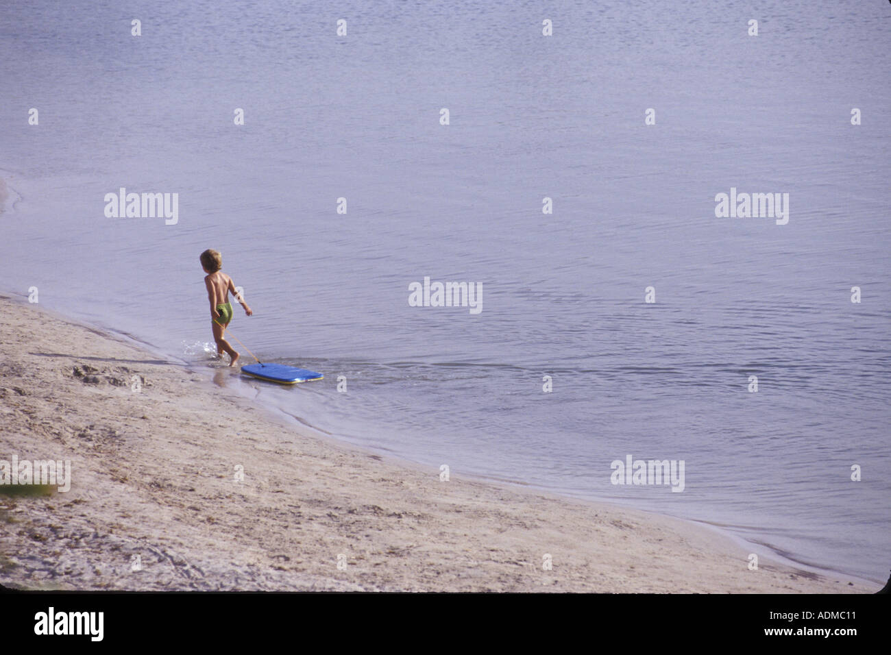 Kids playing on the beach Seascape Mallorca Spain ocean sea water ...