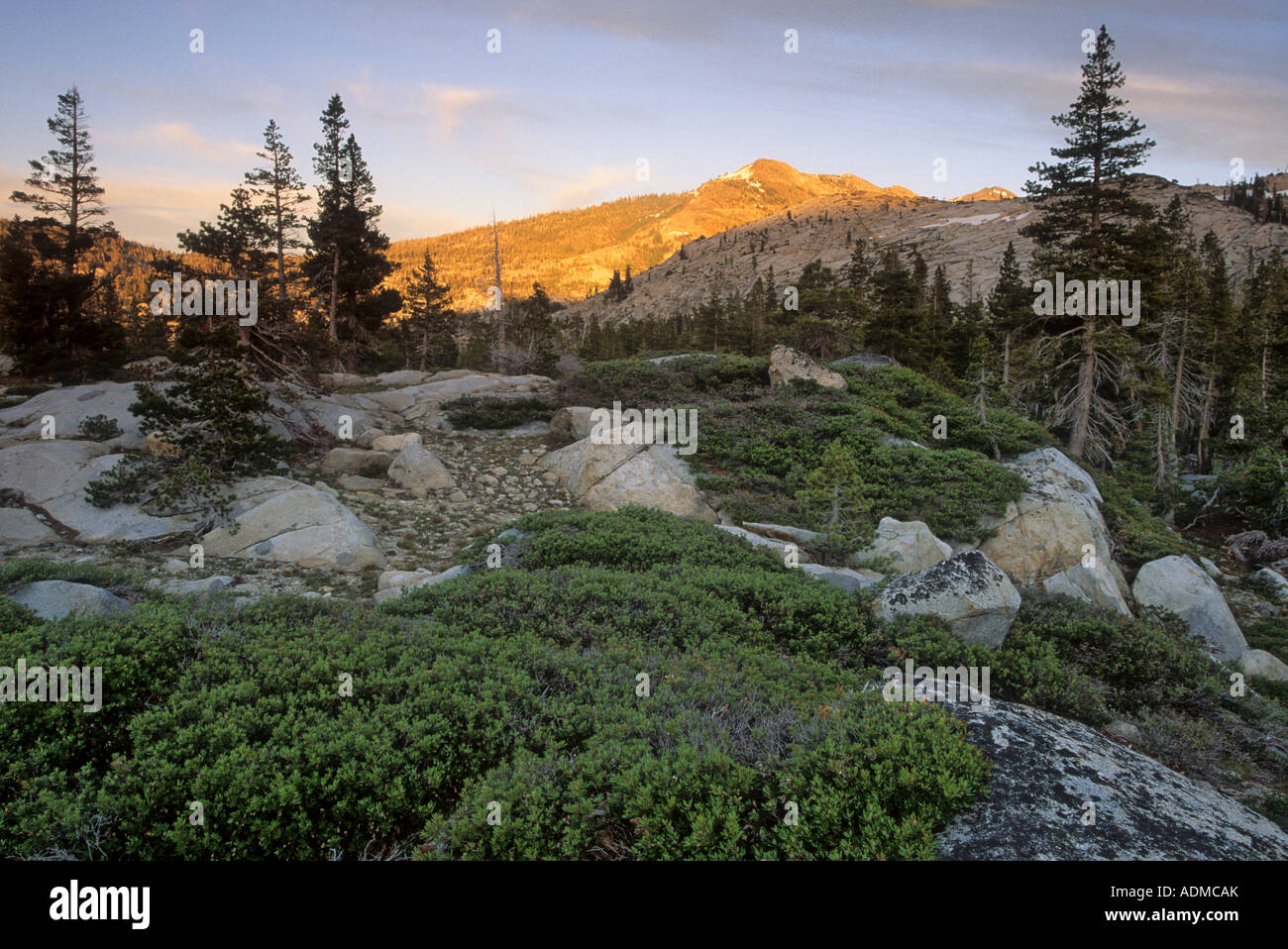 Sunset near 4Q Lakes in the Desolation Wilderness, Eldorado National ...