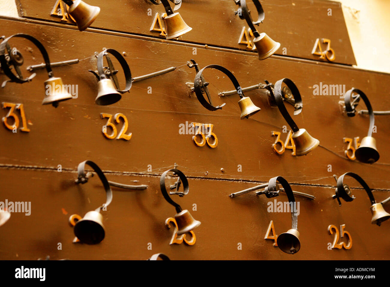 Room bells in an English hotel reception Stock Photo - Alamy