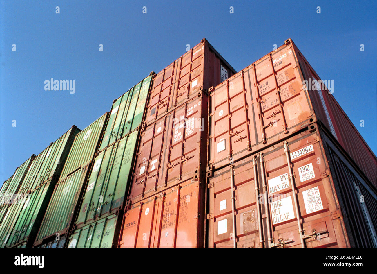 containers in dock Stock Photo - Alamy