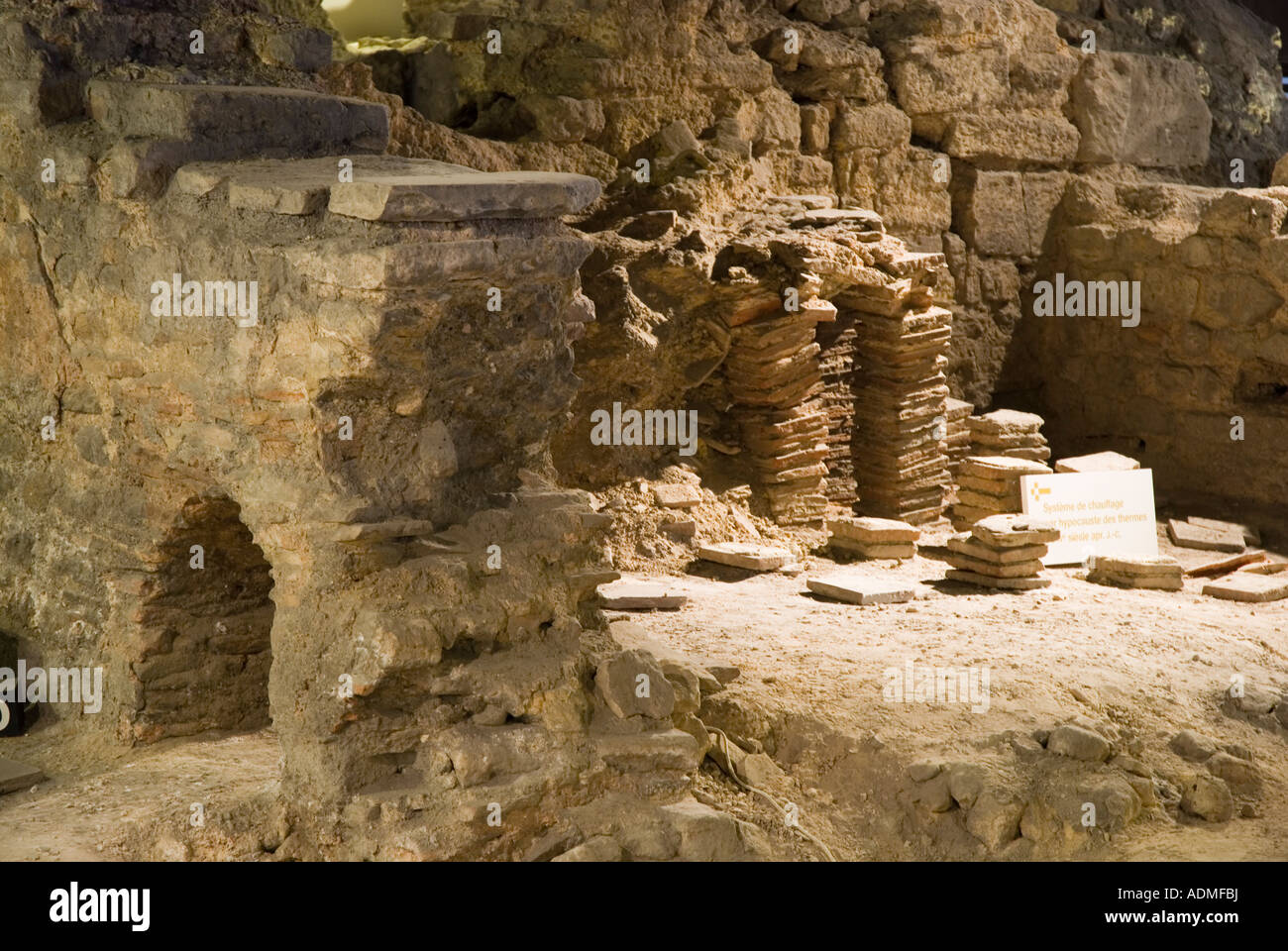 Roman hypercaust system of underfloor heating at the Archeological ...