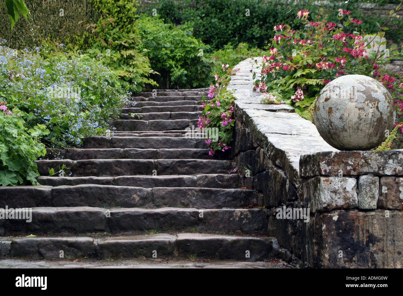 Country Garden Steps Stock Photo - Alamy