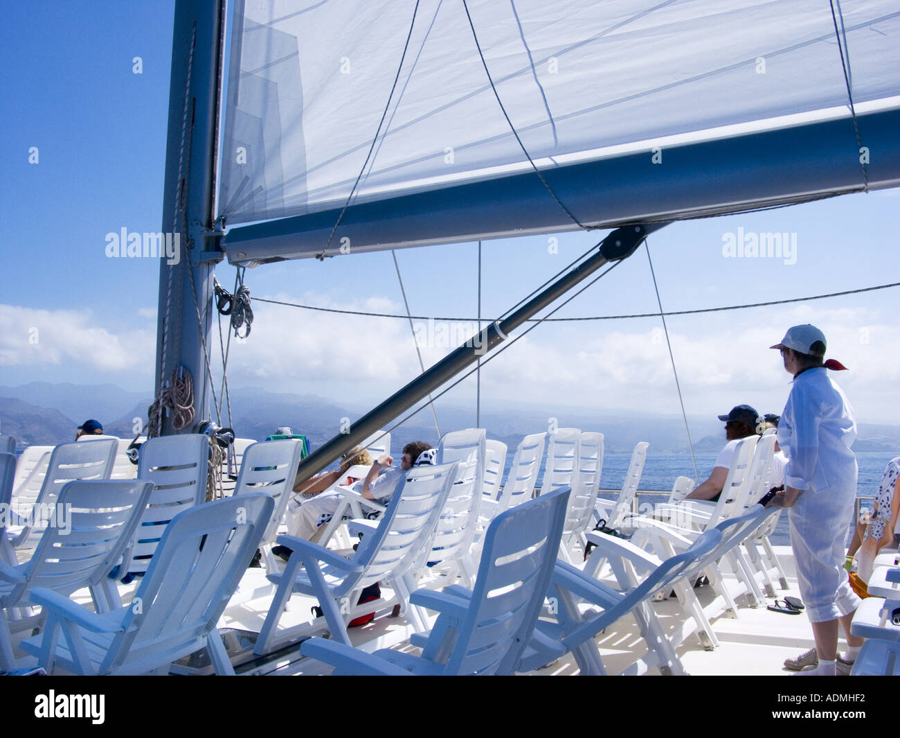 sailing the catamaran sea ocean on the high seas open sea to put to sea ...