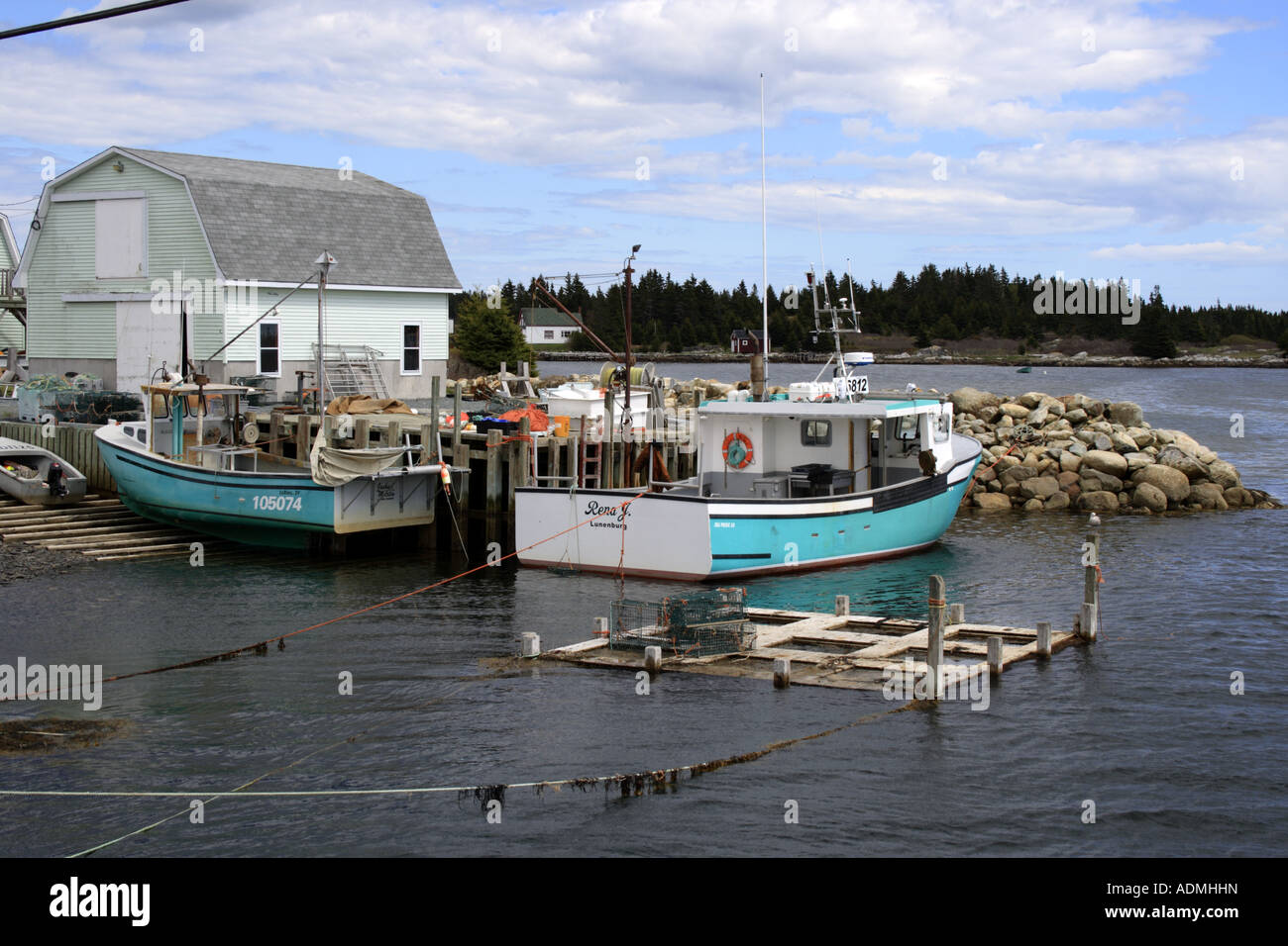 picturesque fishing industry at Lunenburg District Nova Scotia, Canada ...