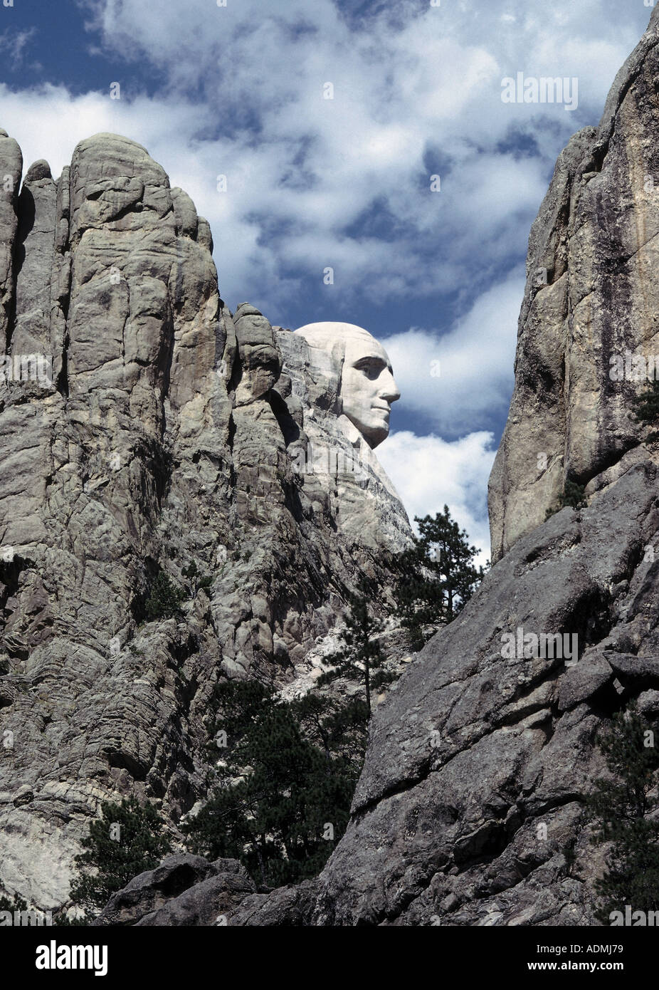 Unusual view of Mount Rushmore only one profile visible from this angle ...