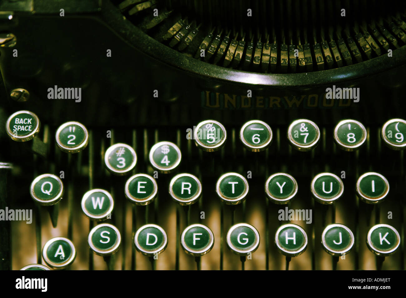 detail of keys of an antique underwood typewriter Stock Photo - Alamy