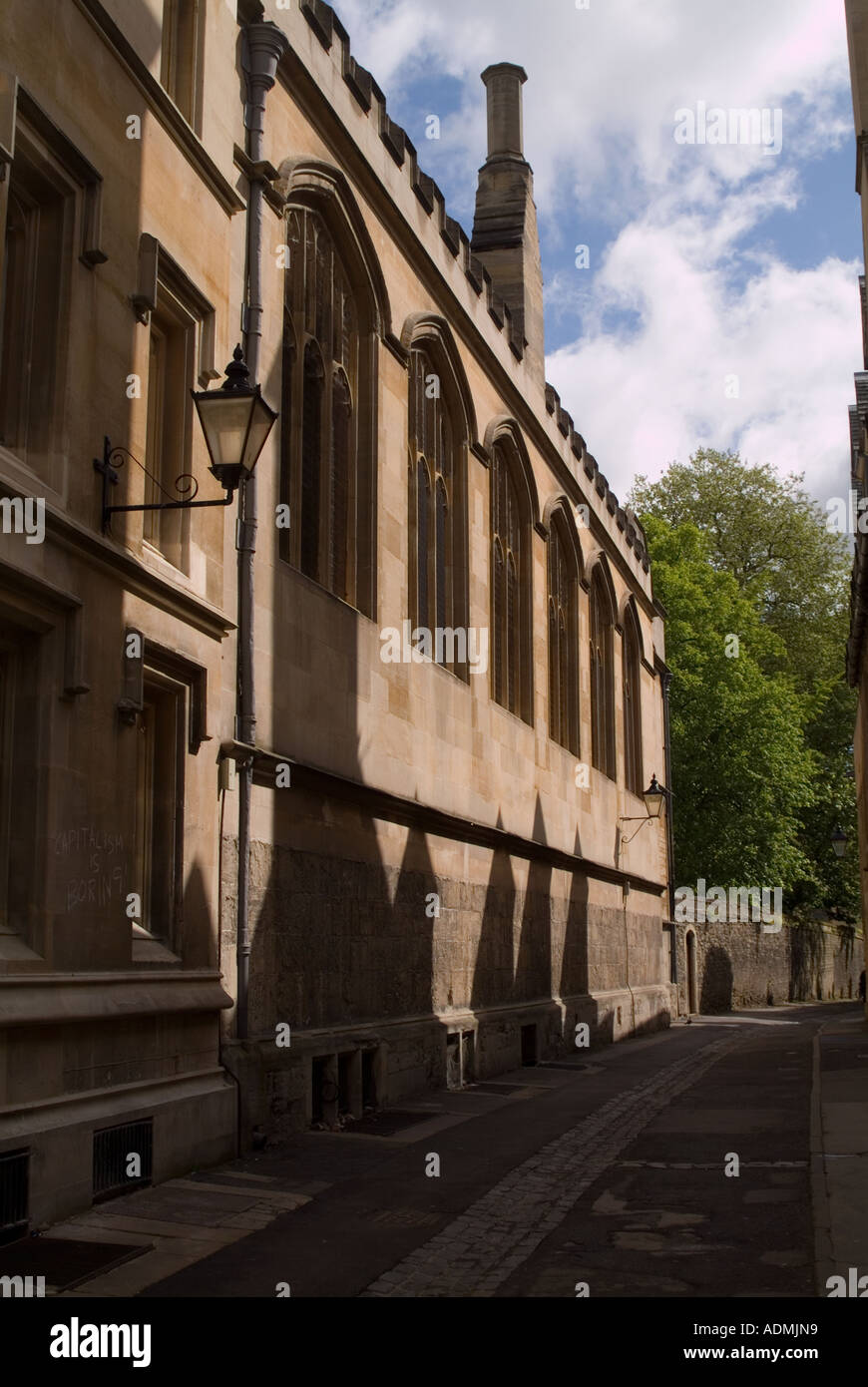 A view along Brasenose Lane, from Turl Street, Oxford with anti ...