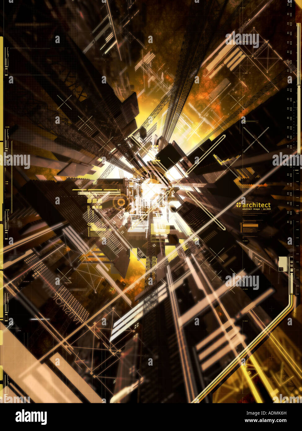 Abstract neon lights and objects against dark background Stock Photo ...
