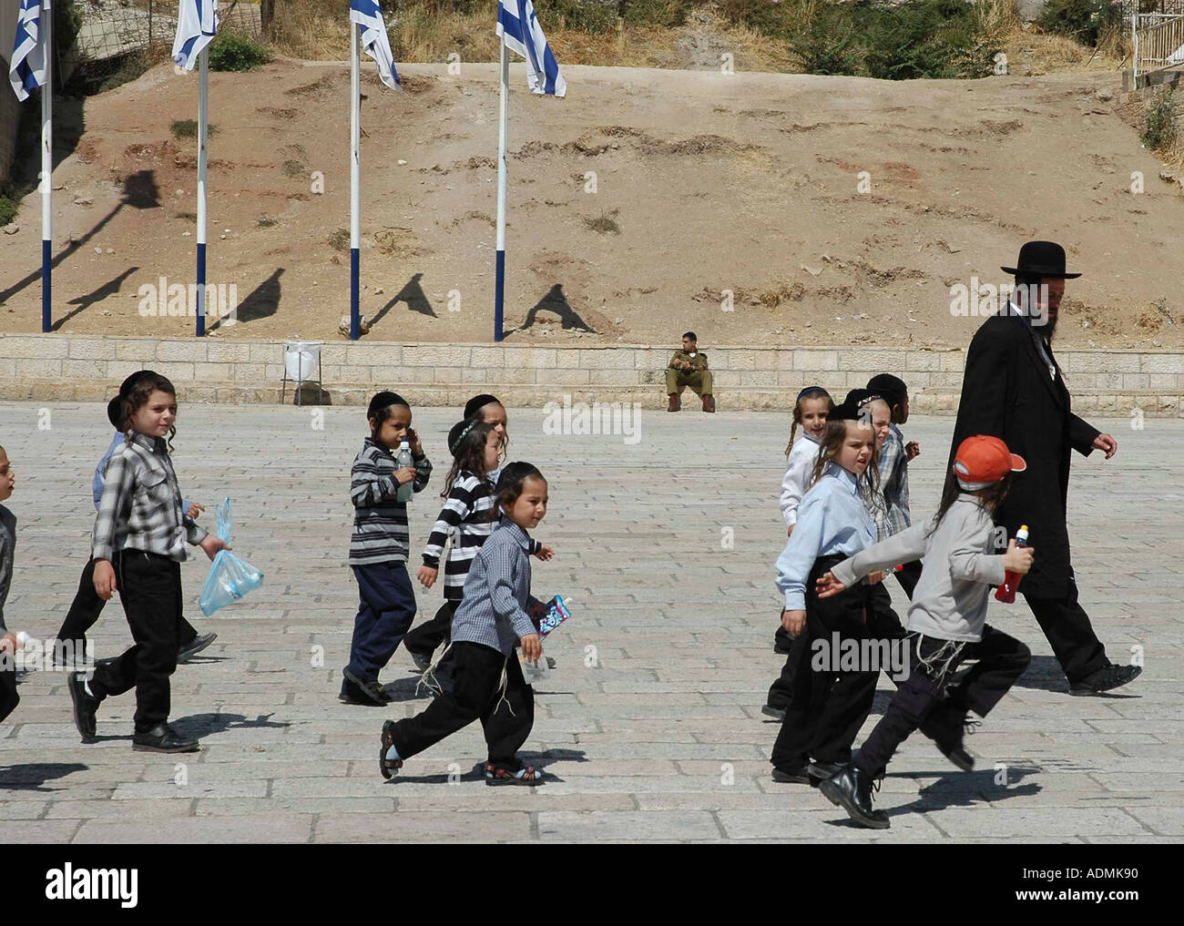 A class of yeshiva boys, Jewish seminary students, crosses the great ...