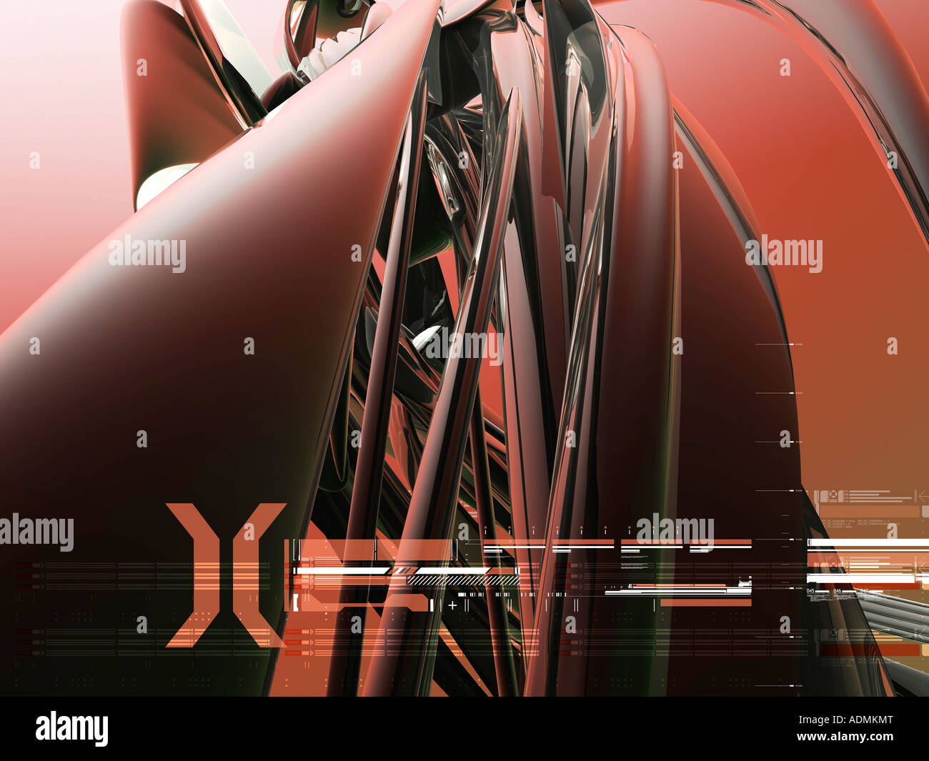 Abstract image of forms and shapes in red and grey Stock Photo - Alamy