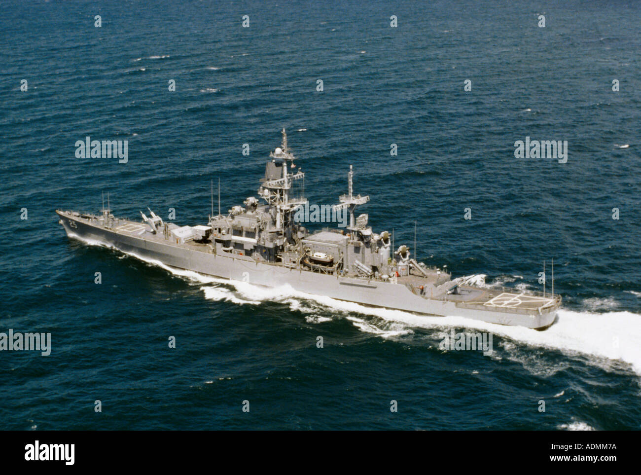 Aerial view of the USS Bainbridge nuclear guided missile cruiser in the ...
