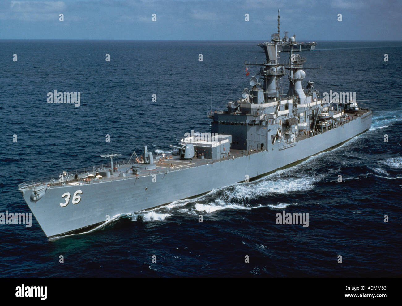 High angle view of USS California CGN-36 in the sea Stock Photo - Alamy