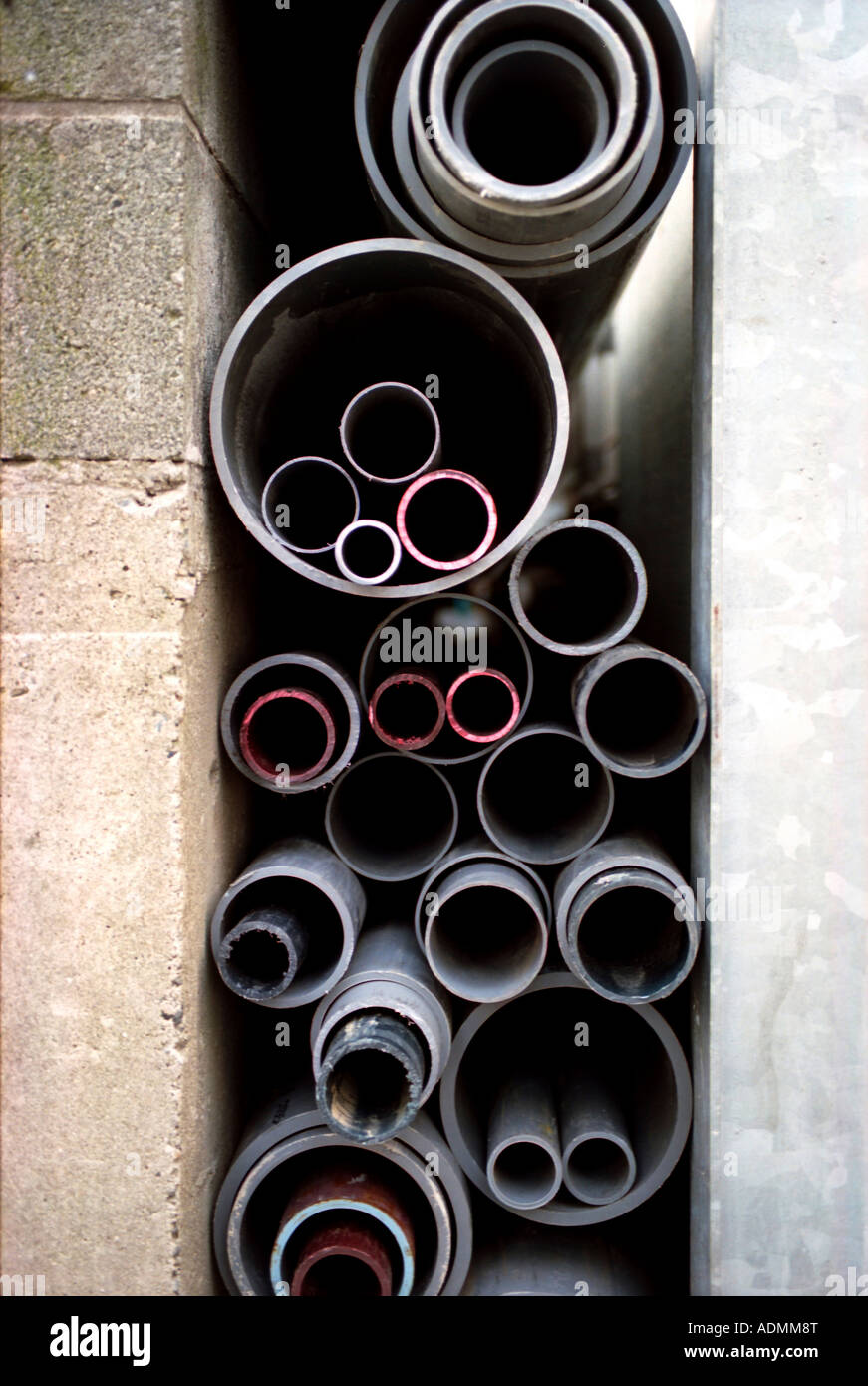 Stack of pipes in different sizes Stock Photo - Alamy