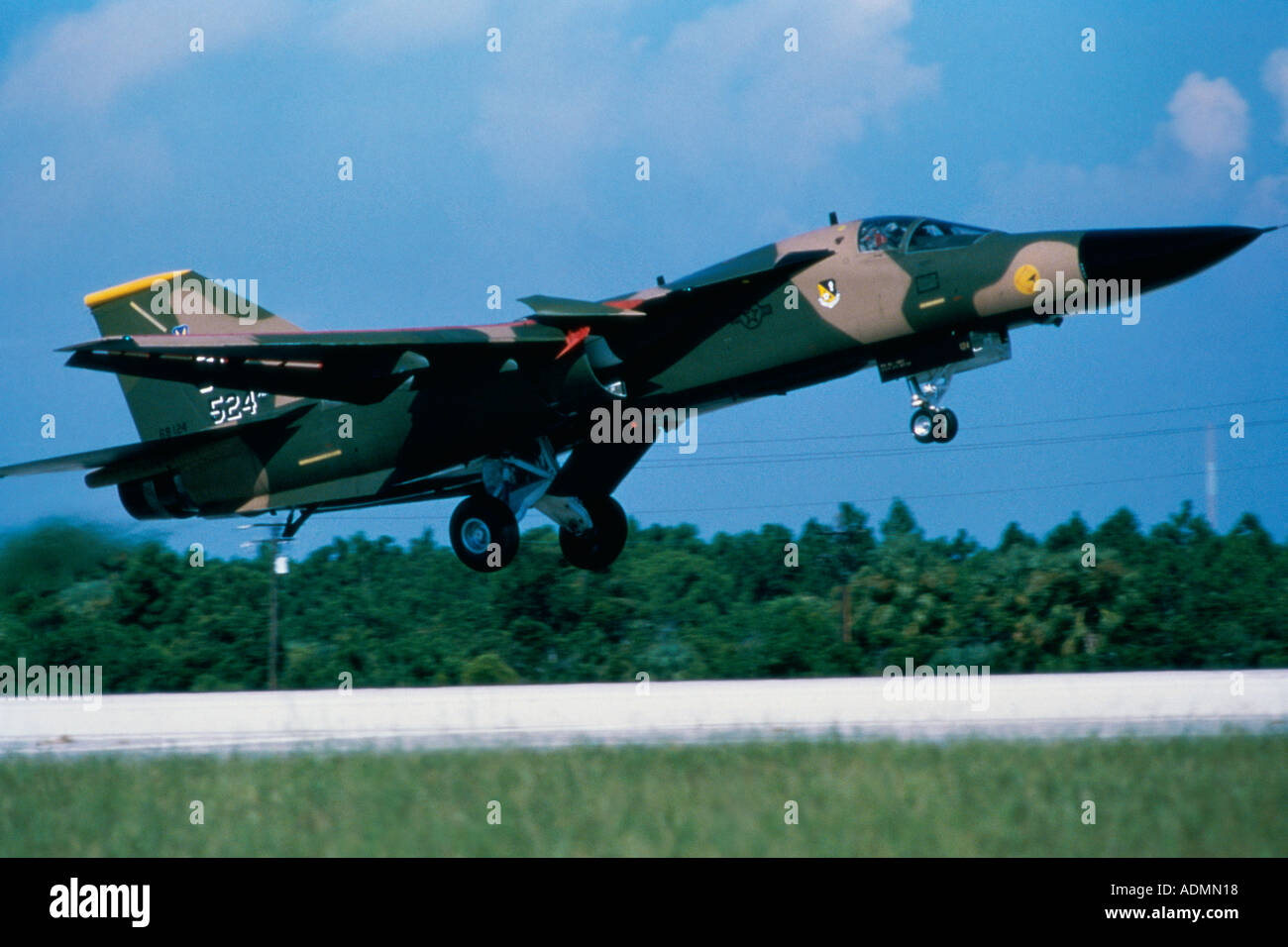 F-111 jet fighter taking off Stock Photo - Alamy