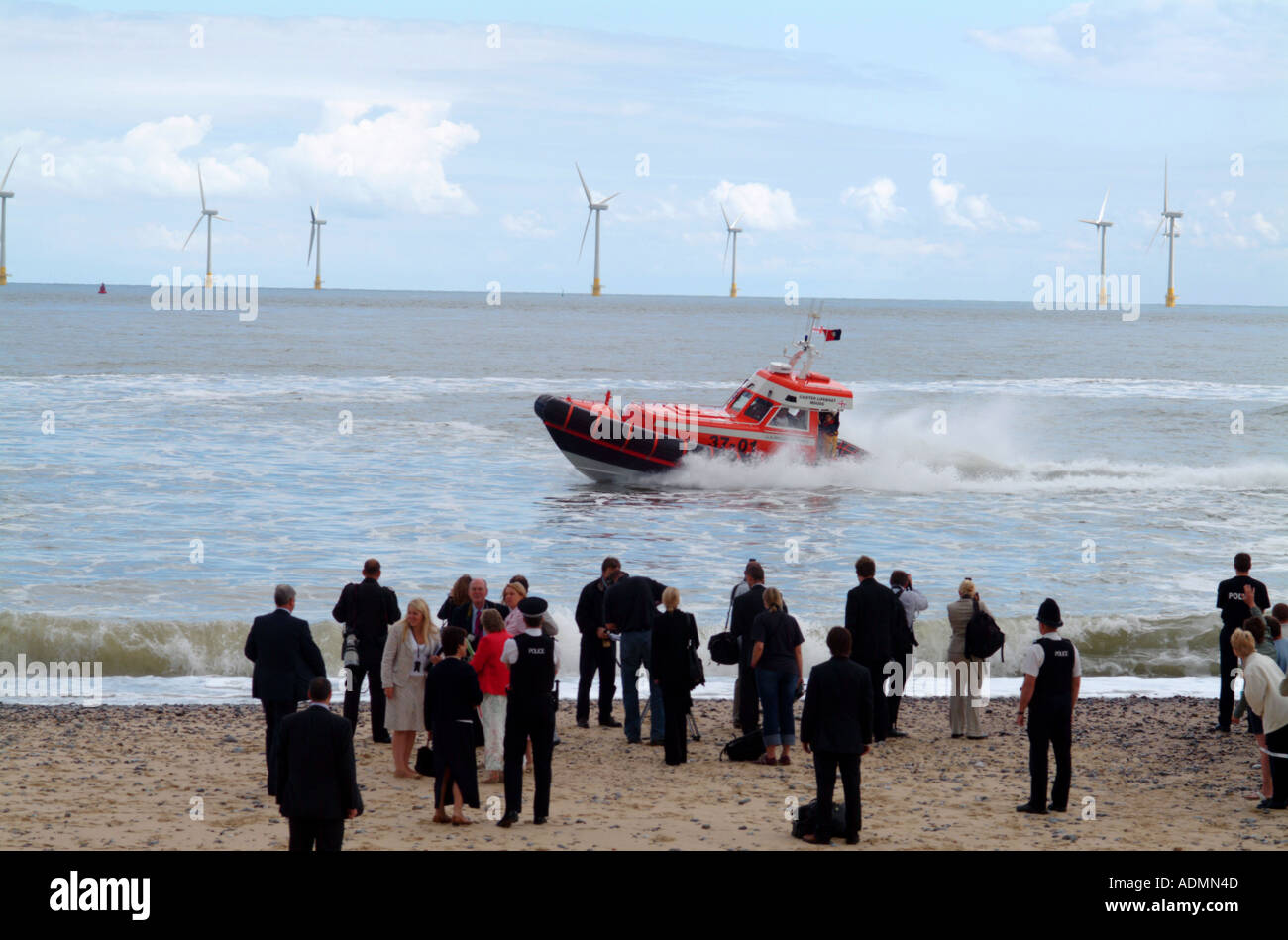 Caister lifeboat launching prince charles hi-res stock photography and ...