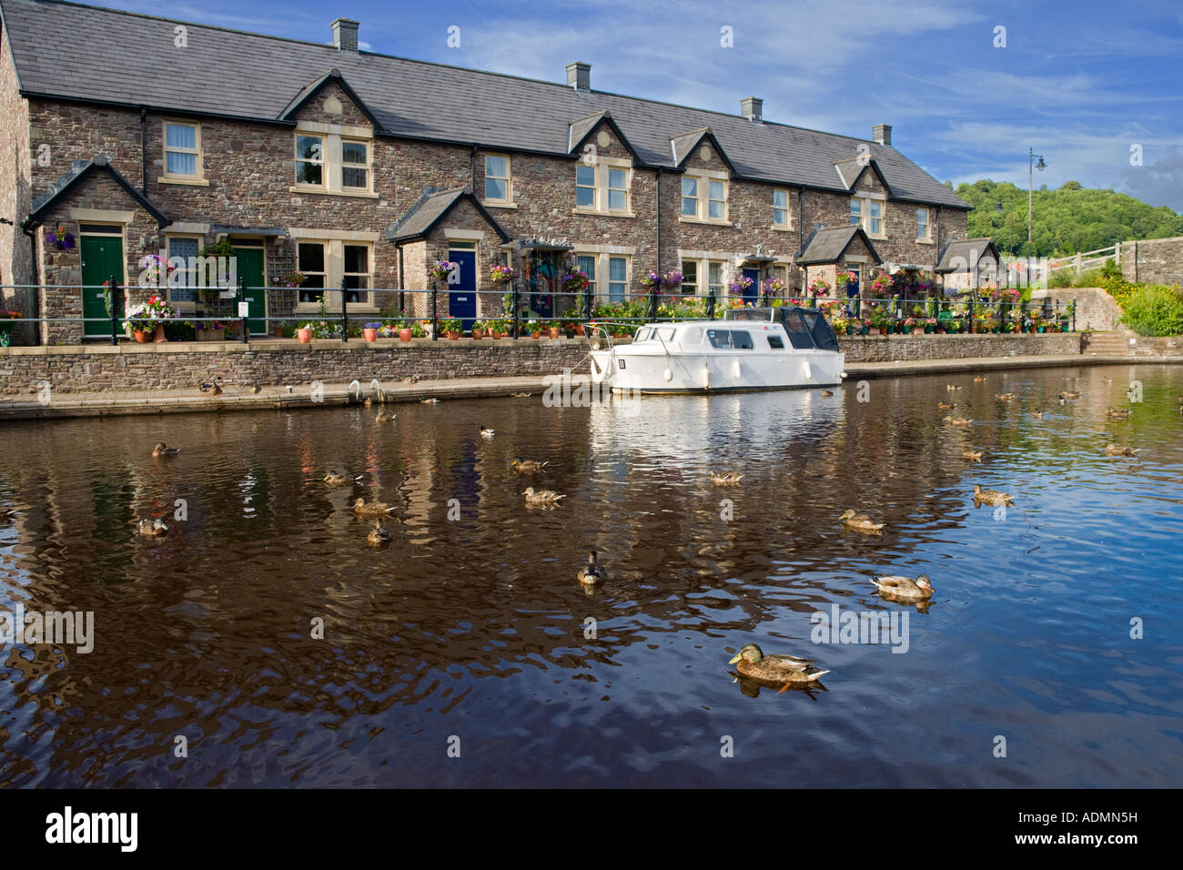 Housing Brecon Canal Basin Powys Mid Wales UK Stock Photo - Alamy
