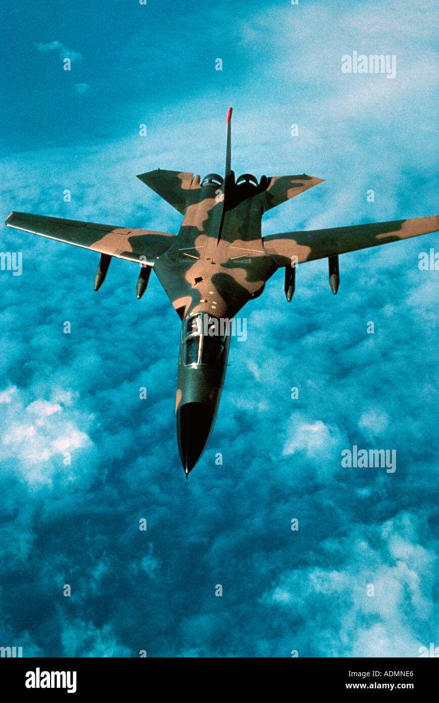 Aerial view of an F-111F Aardvark jet fighter in flight Stock Photo - Alamy