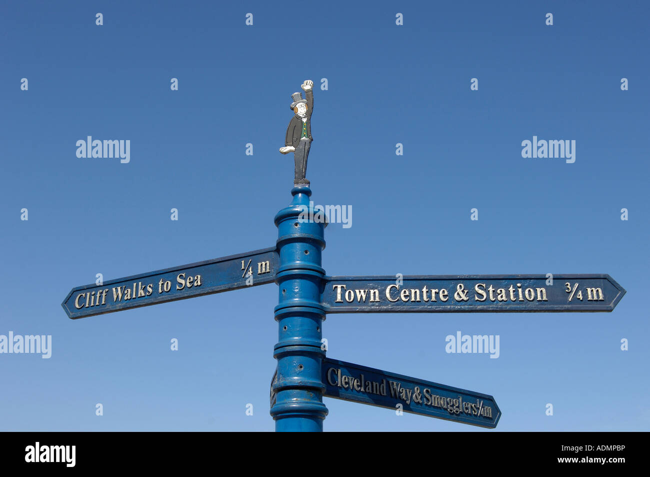 Tourist sign post Saltburn,UK Stock Photo - Alamy