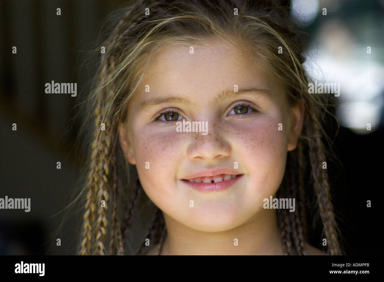 Portrait freckled girl 5 10 years hi-res stock photography and images ...