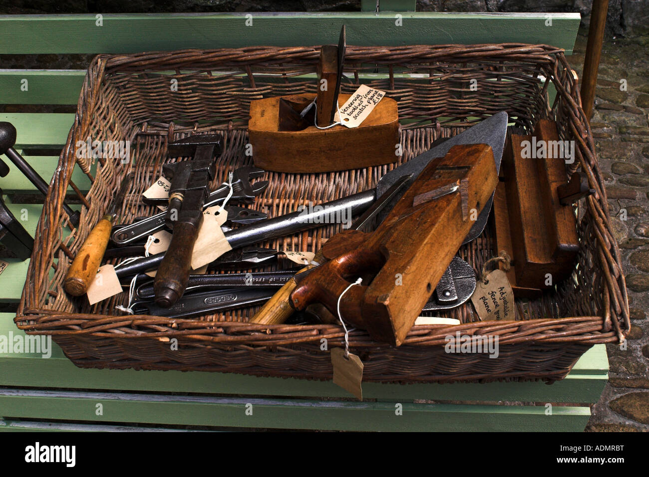 Basket of old woodworking tools Stock Photo - Alamy