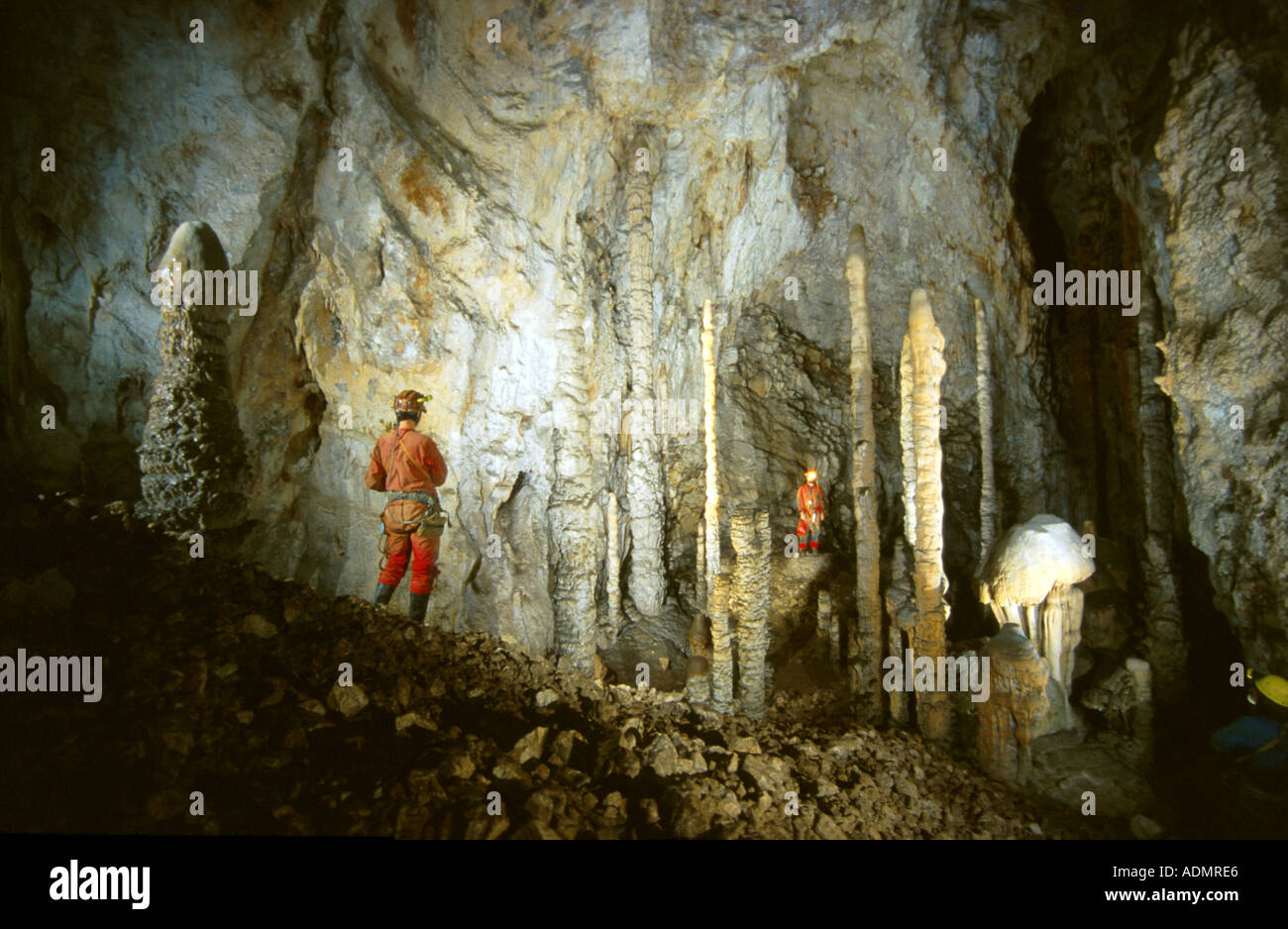 Stalagmite stalagmites standing caving gear protective clothing hi-res ...