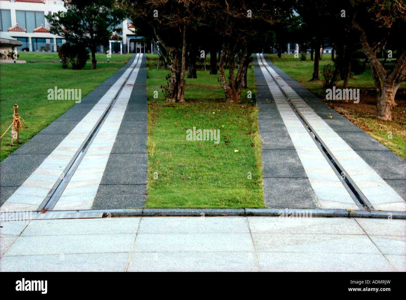 Two parallel sidewalk Stock Photo - Alamy
