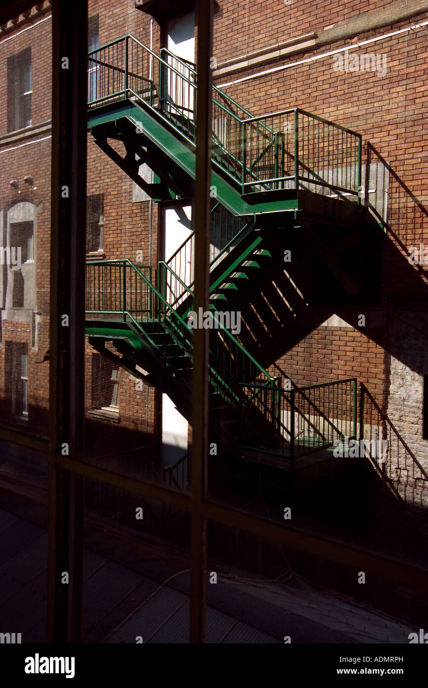 Staircase behind a building Stock Photo - Alamy