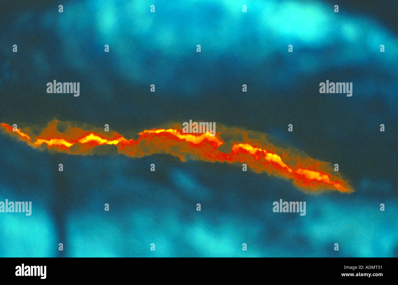 Glowing lava under cooling crust hi-res stock photography and images ...
