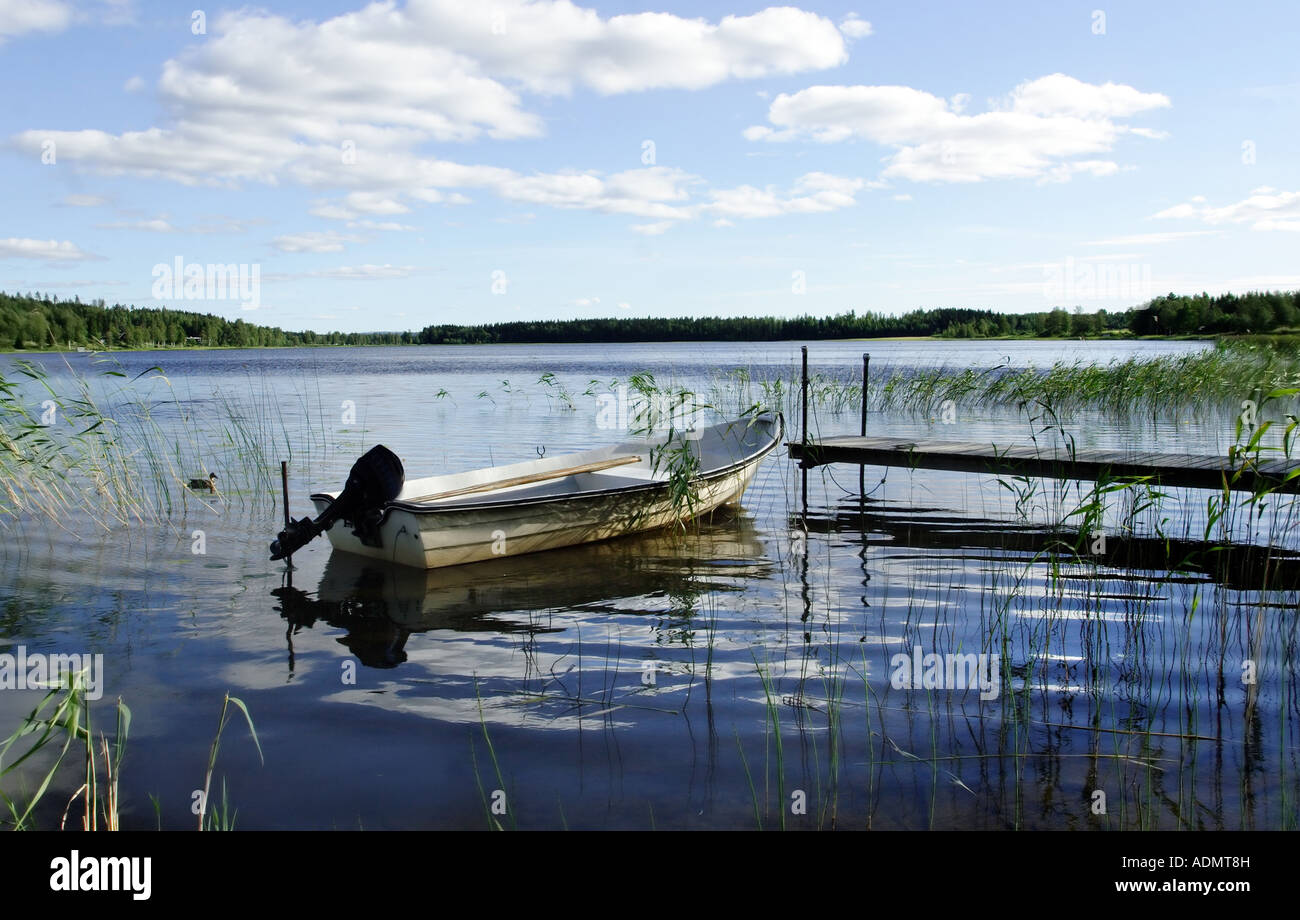 Landscape and Boat Stock Photo - Alamy