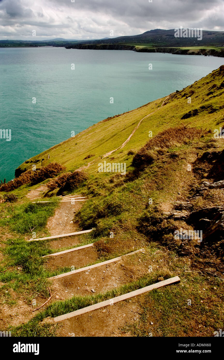 Dinas Head coastal path Stock Photo - Alamy