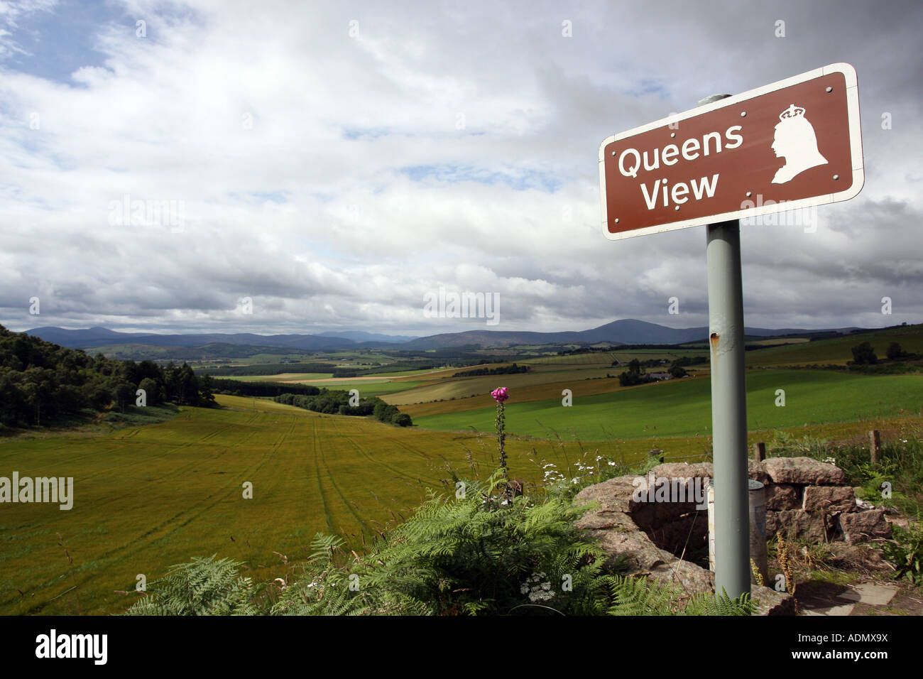 The Queen's View near Tarland, Aberdeenshire, Scotland, UK, overlooking ...
