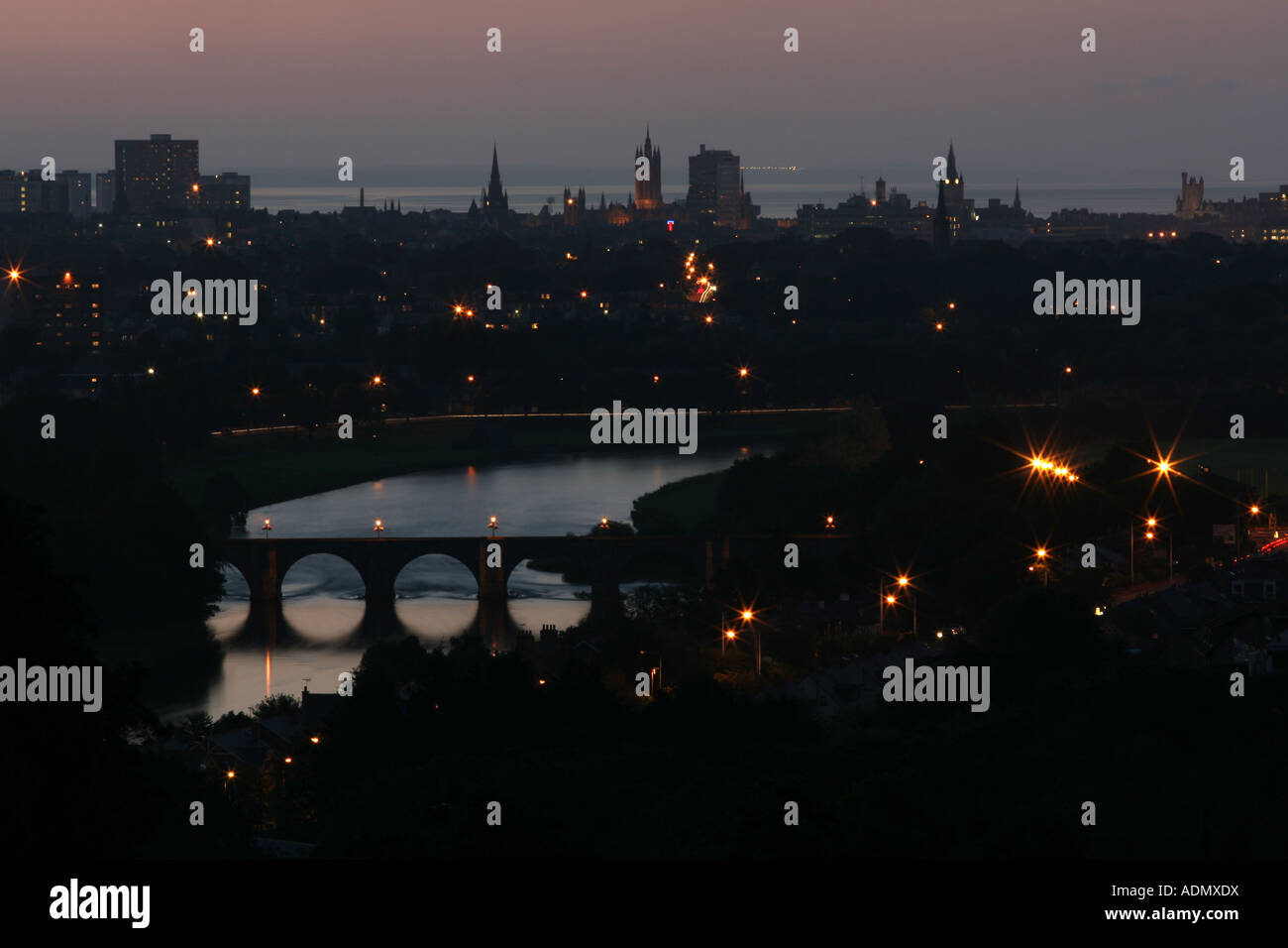 The Bridge of Dee over the River Dee in Aberdeen, Scotland, UK, seen at ...